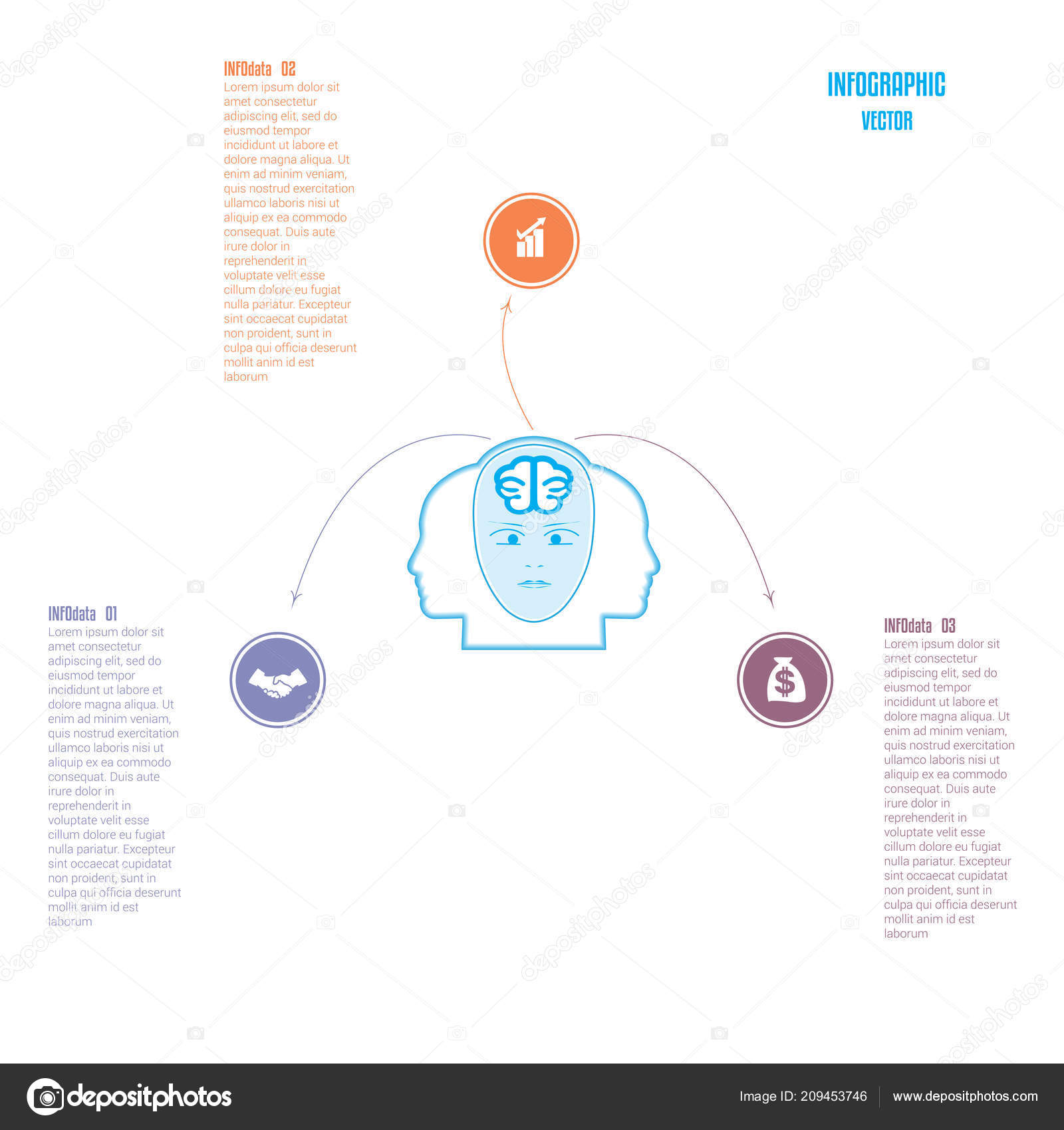 Elements Template Brain Storm Infographics Business Concept Options ...
