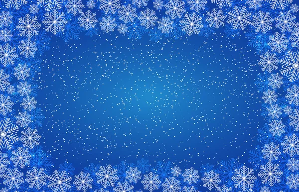 Snowflakes Border Blizzard Snowfall Snow Sky Night Blue Background ...