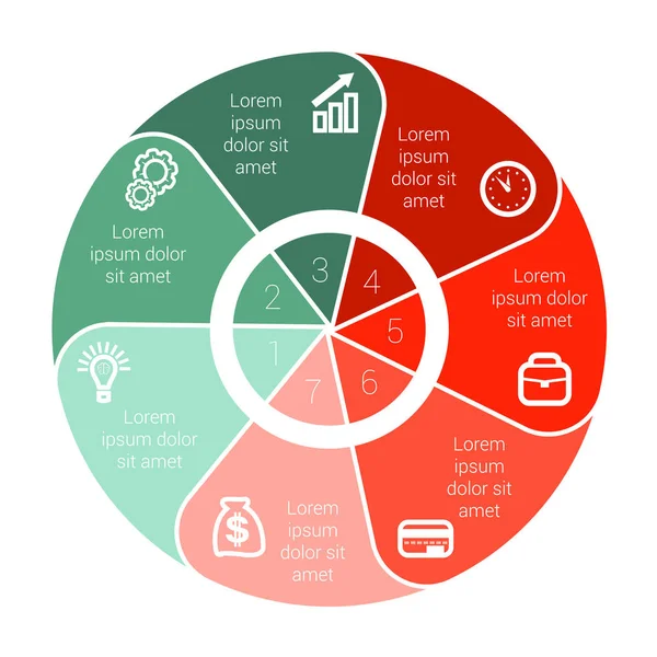 Infographic Circular Cyclic Process Template Colored Pie Charts Ring ...