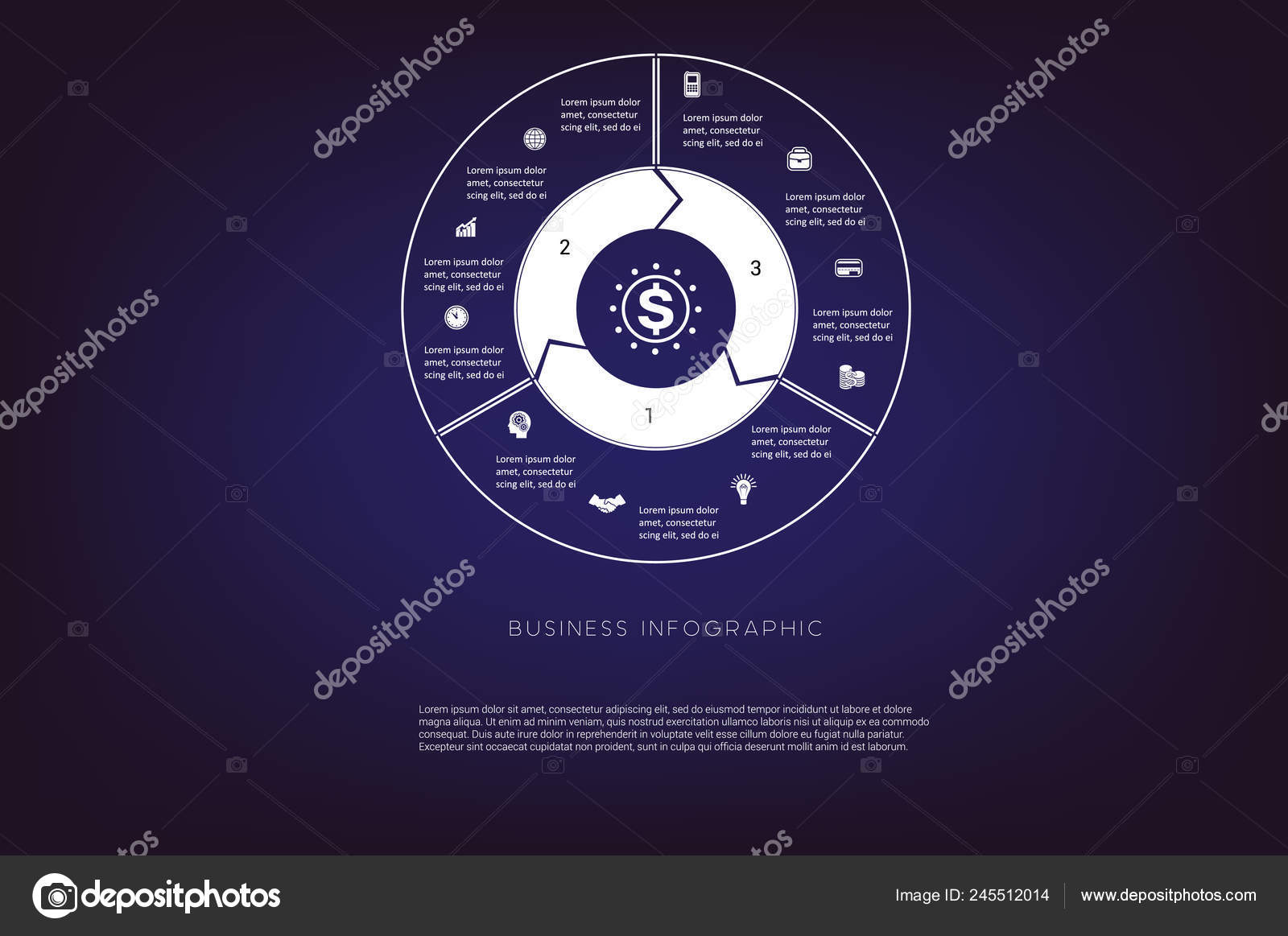 Area Chart Ring Chart Pie Chart Concept Illustration Background ...