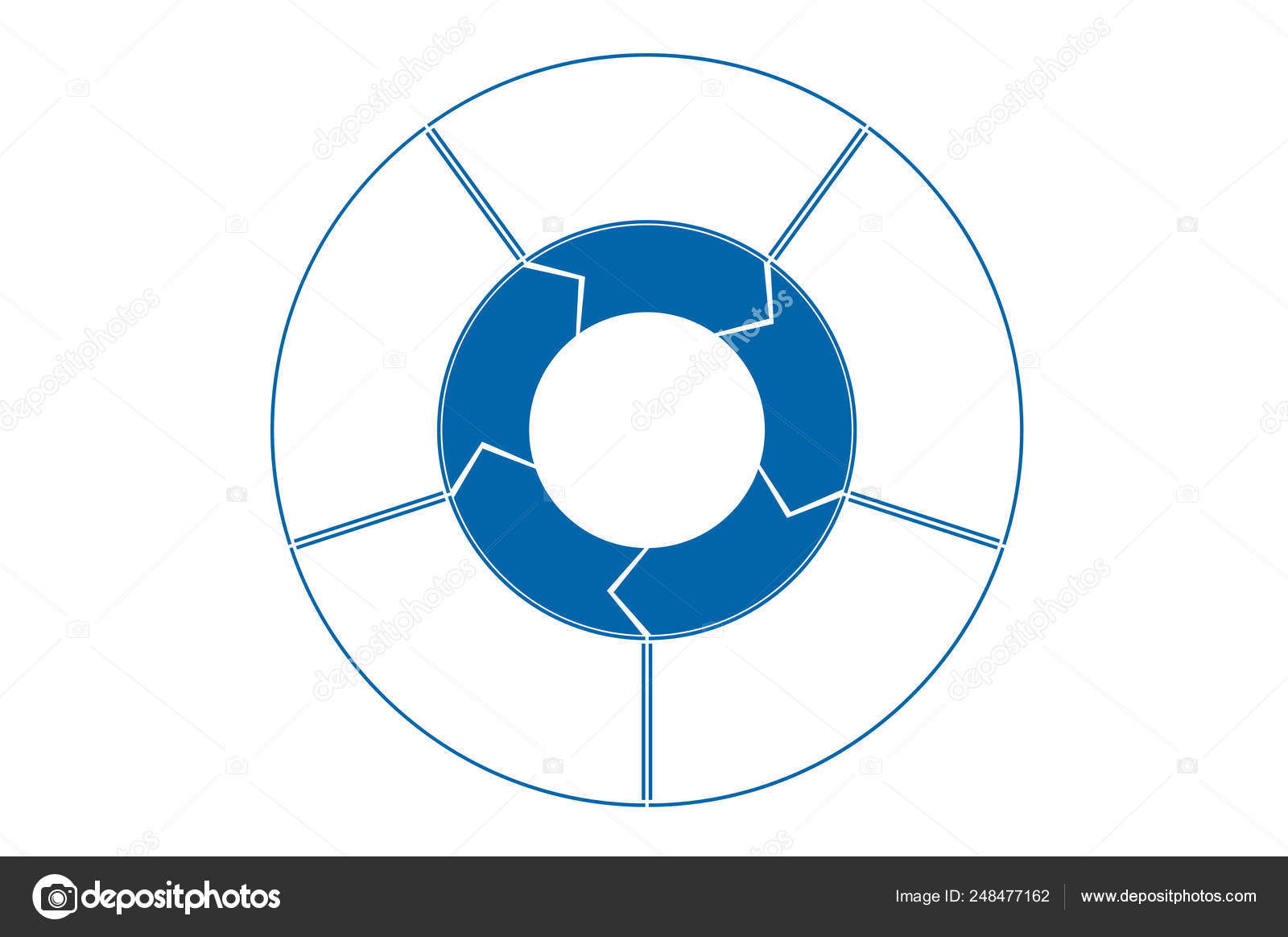 Area chart,ring chart, pie chart. Template blue infographic. 5 Stock ...
