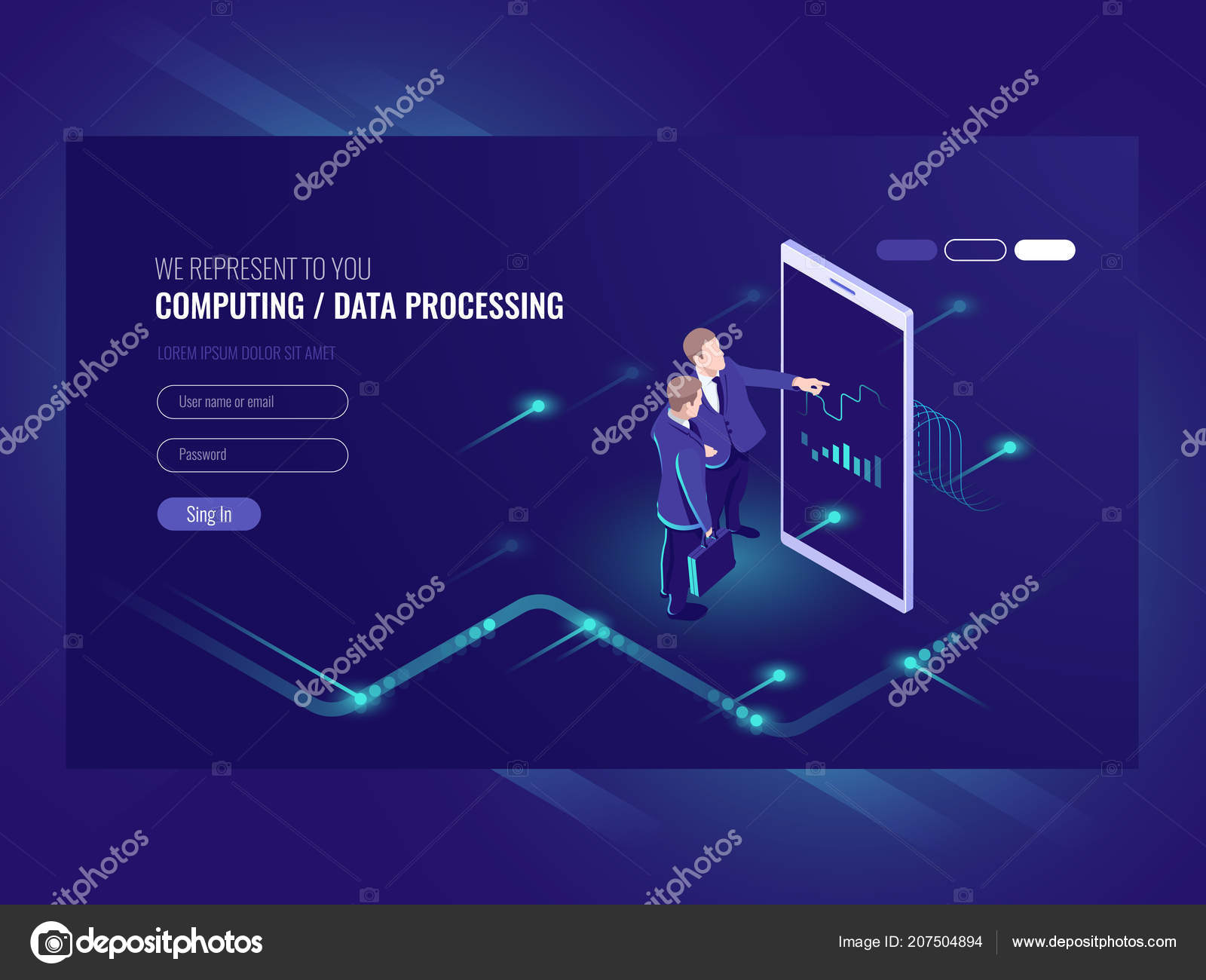 Man Look Graphic Chart Business Analytics Concept Big Data Processing ...