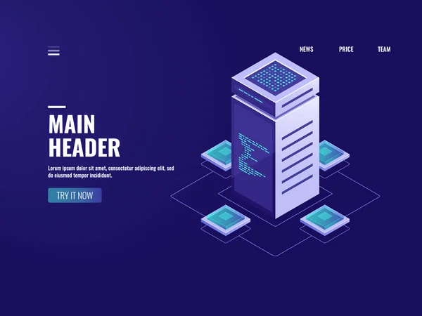 Digital data migration isometric landing page Stock Vector Image by ...