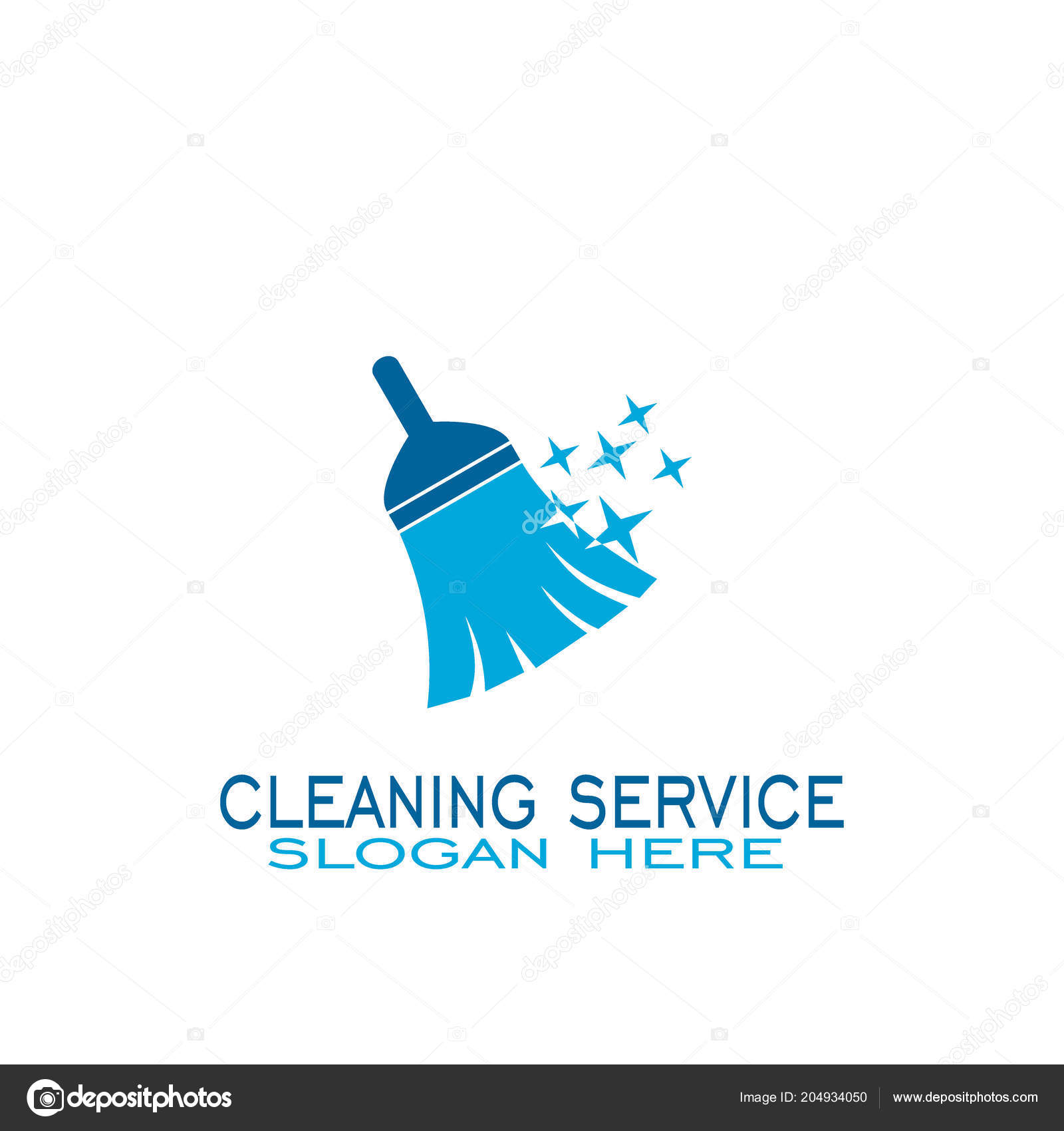 Broom Logo Design Cleaning Service Logo Vector Icon Stock Vector Image ...