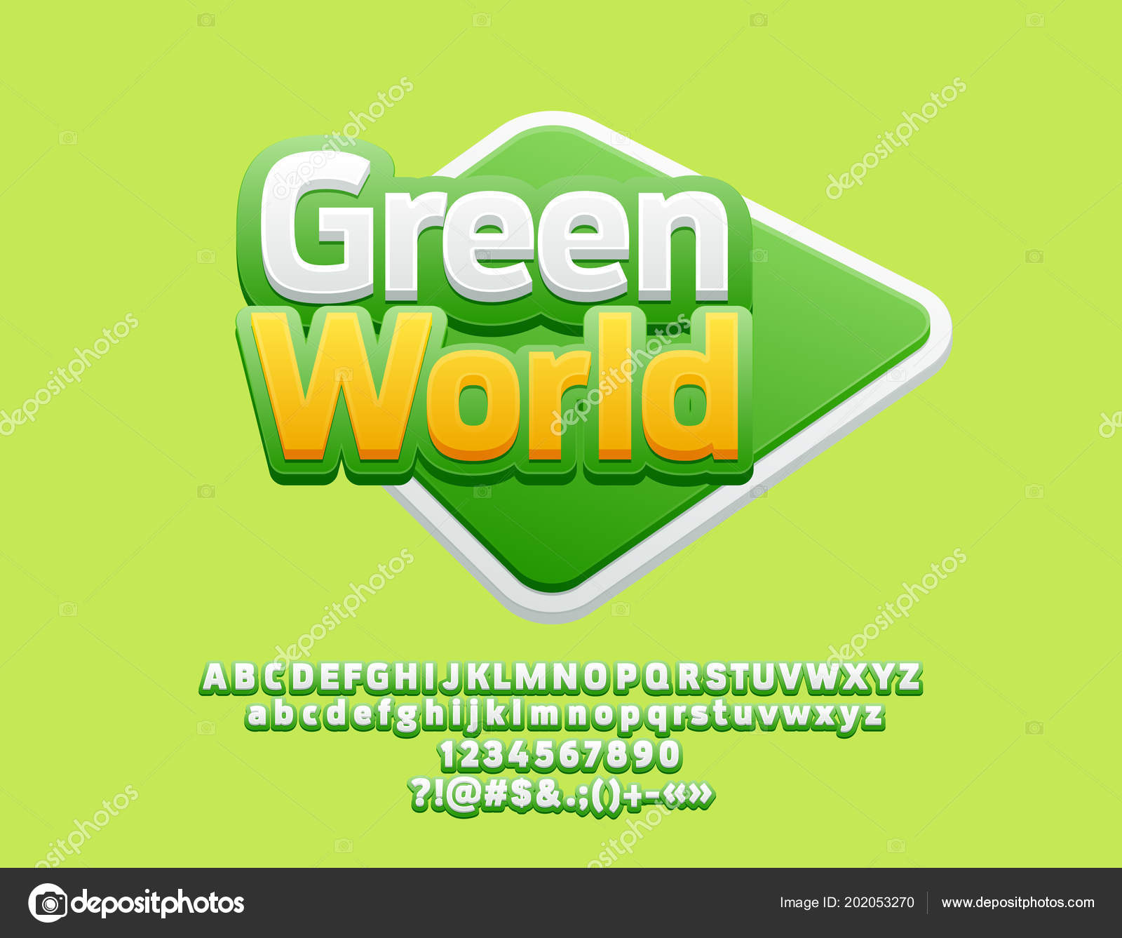 Vector Eco Logo Green World Conjunto Vectorial Letras Números Símbolos ...