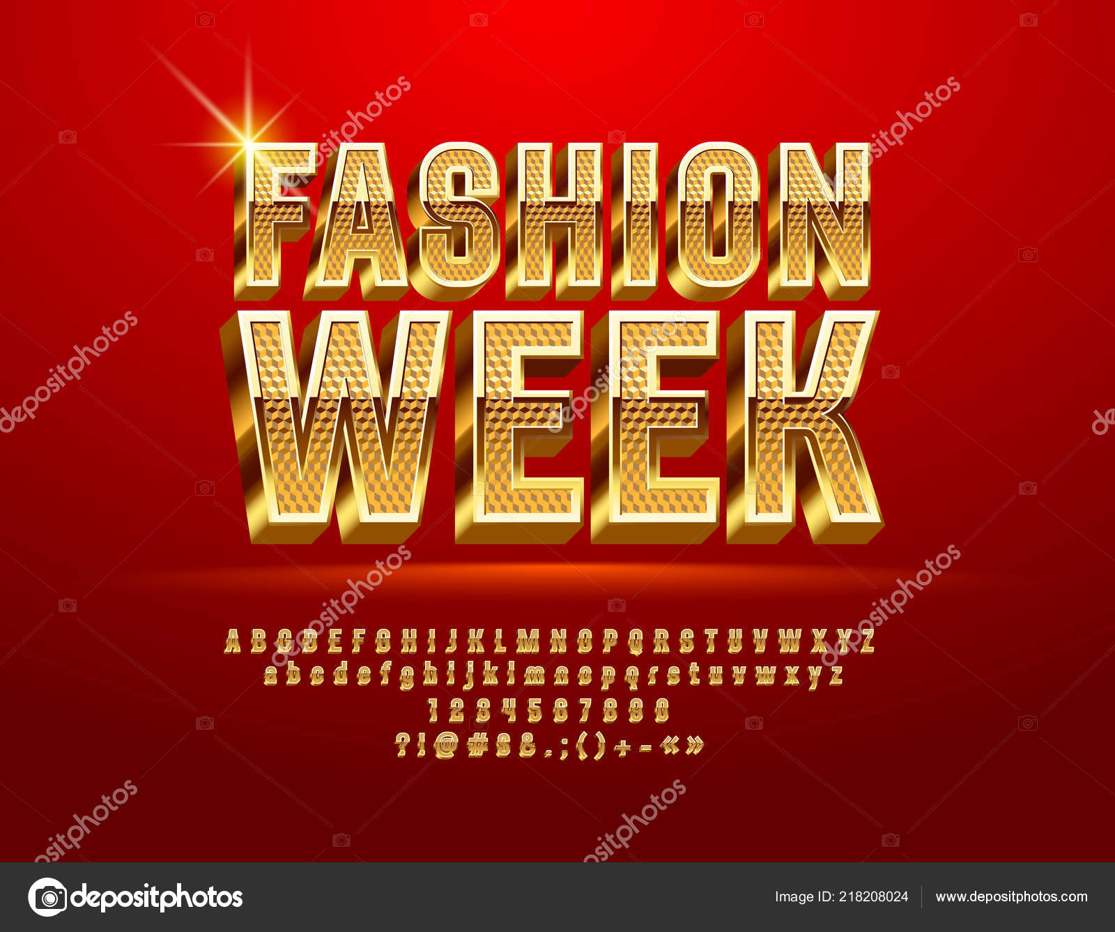 Vector Glamour Golden Logo Fashion Week Fuente Brillante Lujo Brillante ...