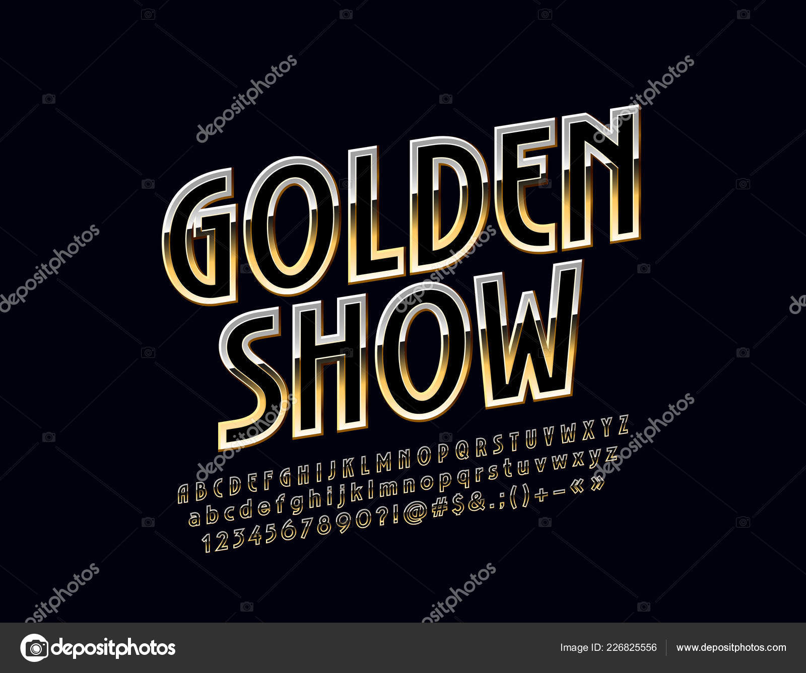Vector Chic Logo Golden Show Fuente Exclusiva Girada Letras Números ...