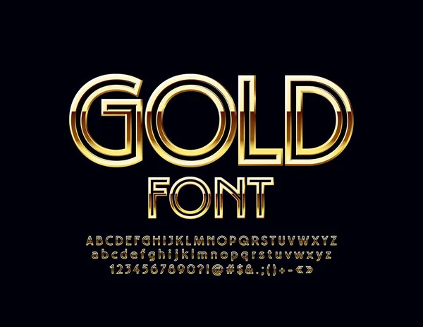 Vector chic Gold Font. Elegante conjunto de hermosas letras, números y ...