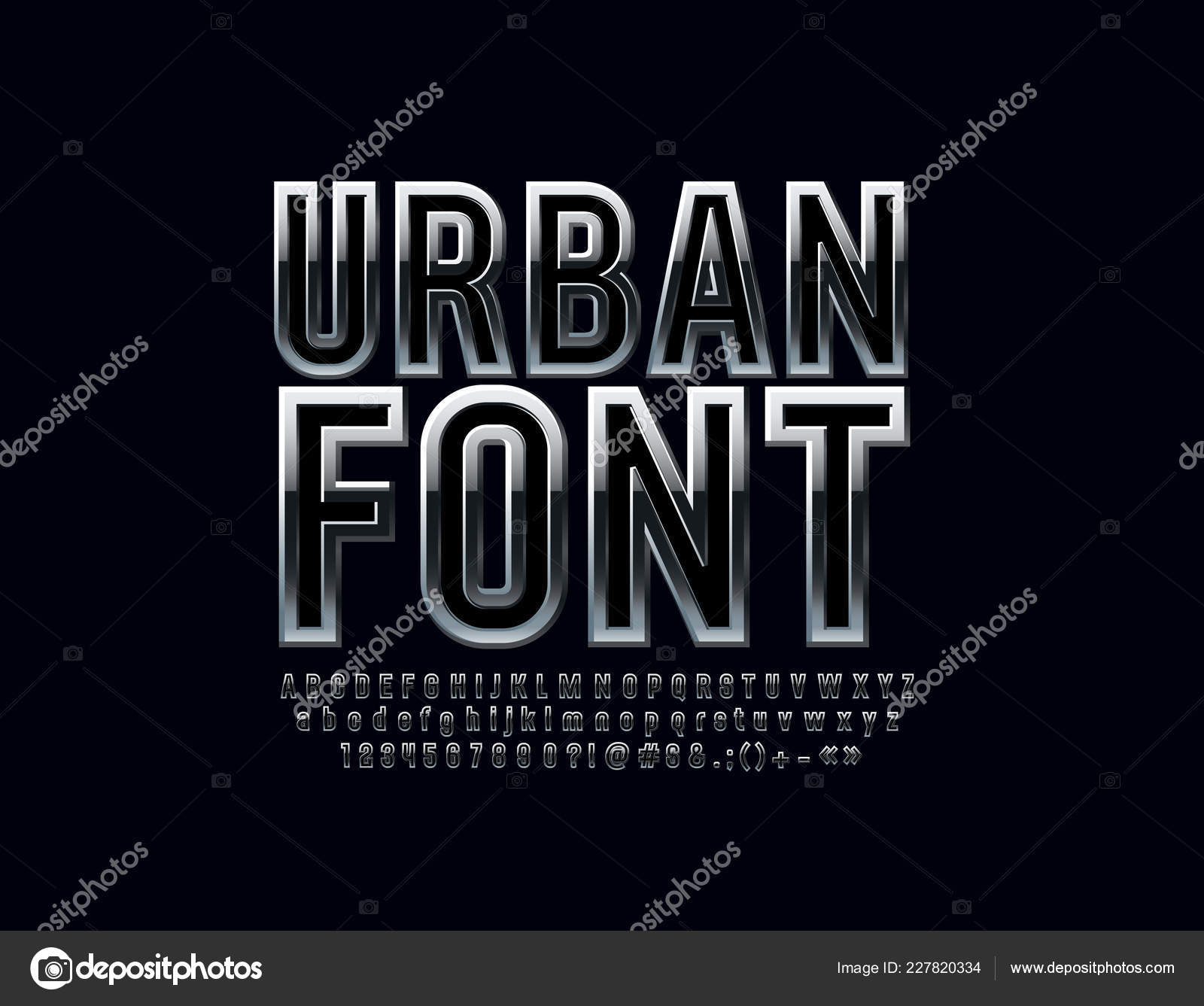 Vector Metallic Urban Font Letras Números Símbolos Del Alfabeto ...