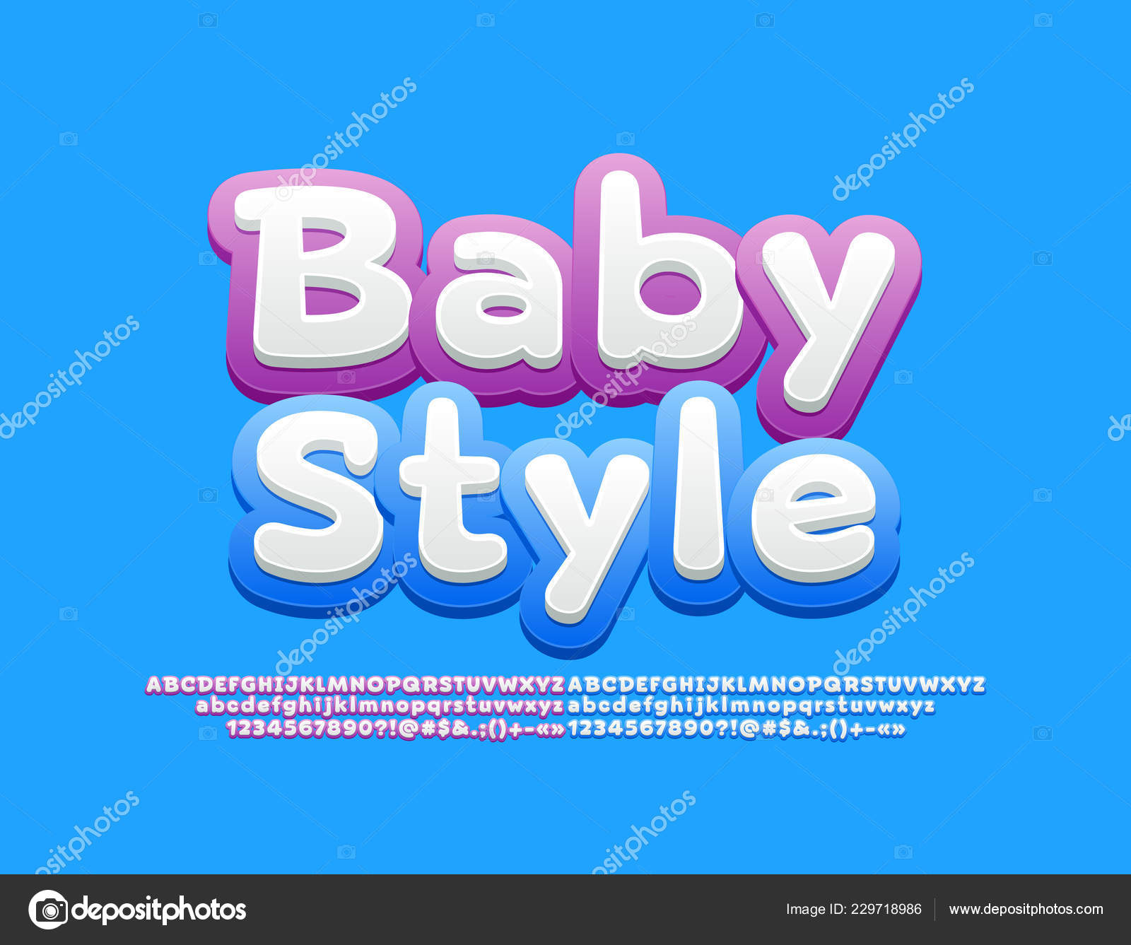 Vector Bright Baby Style Cute Font Children Soft Alphabet Letters Stock ...