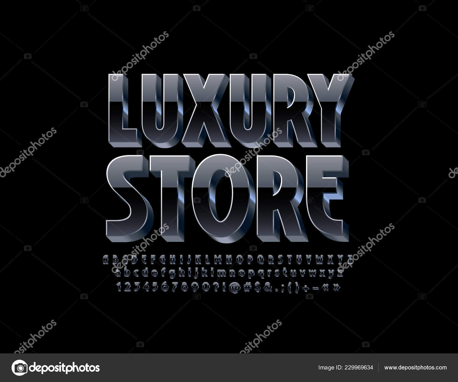 Vector Stylish Logo Luxury Store Exclusive Set Alphabet Letters Numbers ...