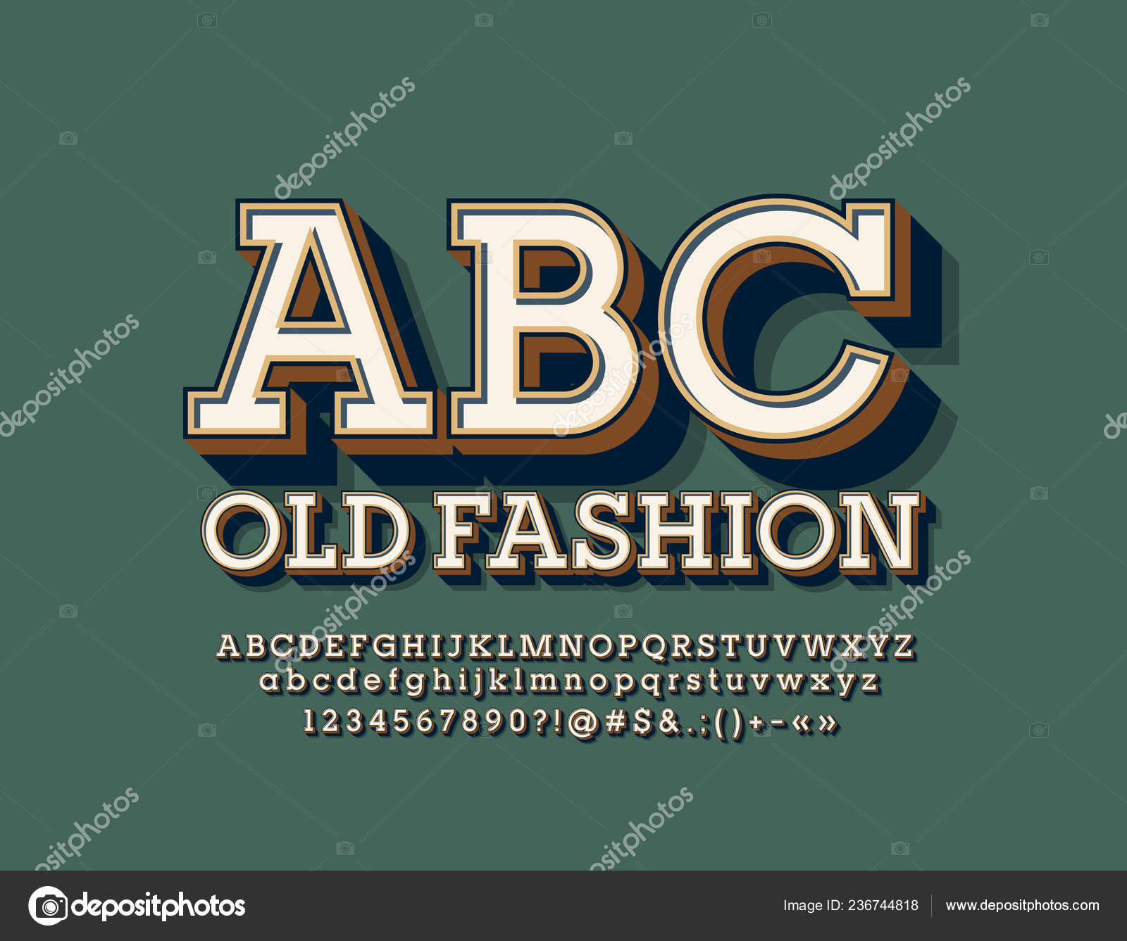Vector Old Fashioned Alphabet Letters Set Vintage Style Font Retro ...