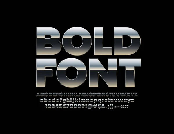 Vector Steel Font Realistic Silver Alphabet Letters Numbers Symbols ...