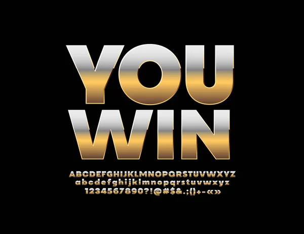 Vector inspirational card You Win with Golden Alphabet Letters, Numbers ...