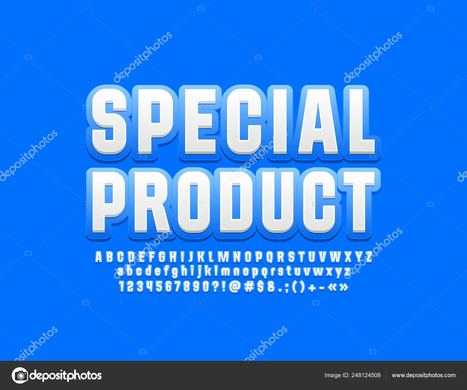 Vector Modern Logo Special Product Font Marketing Advertising Blue ...