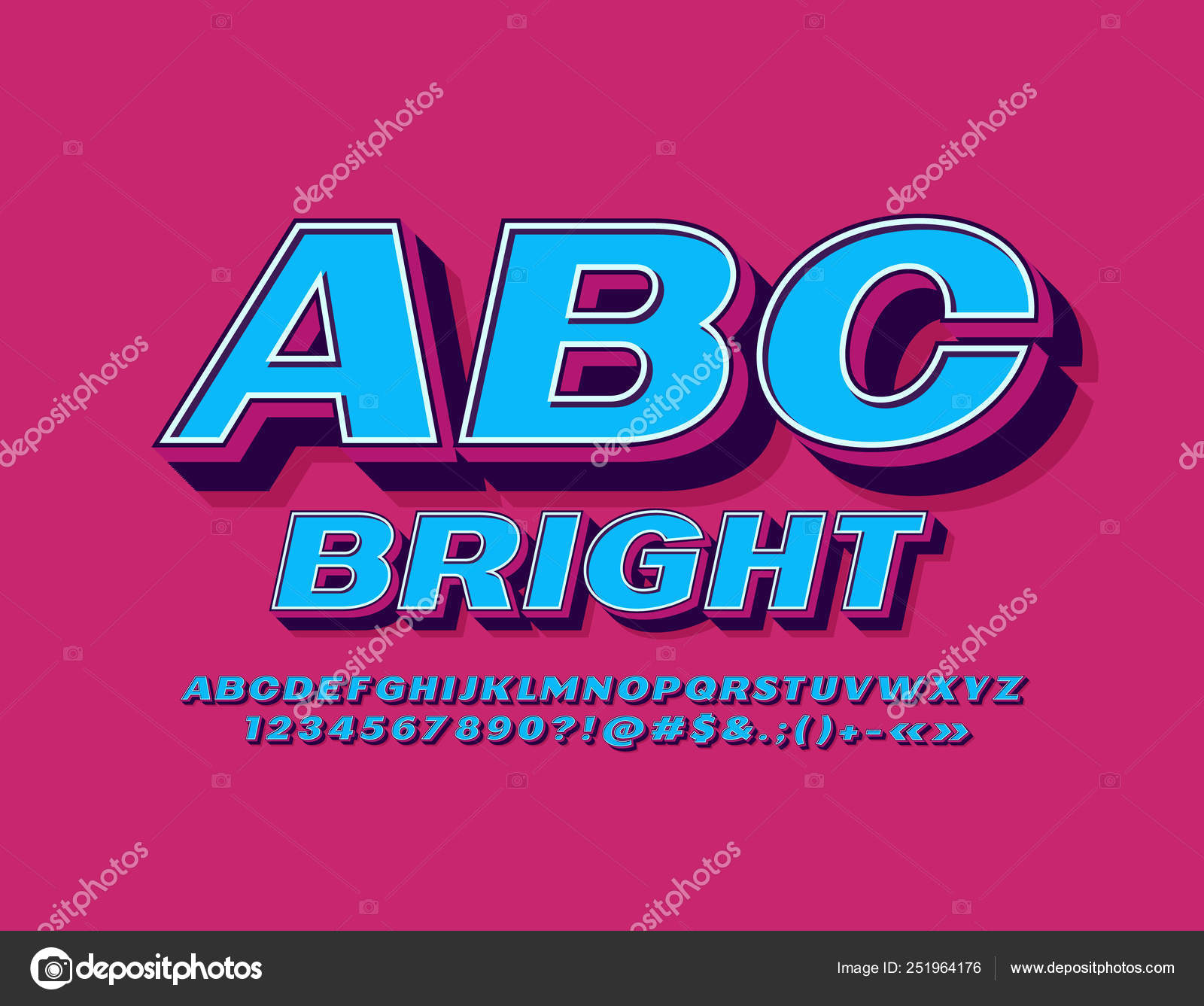 Vector Bright Alphabet Letters Numbers Symbols Stylish Font Stock ...