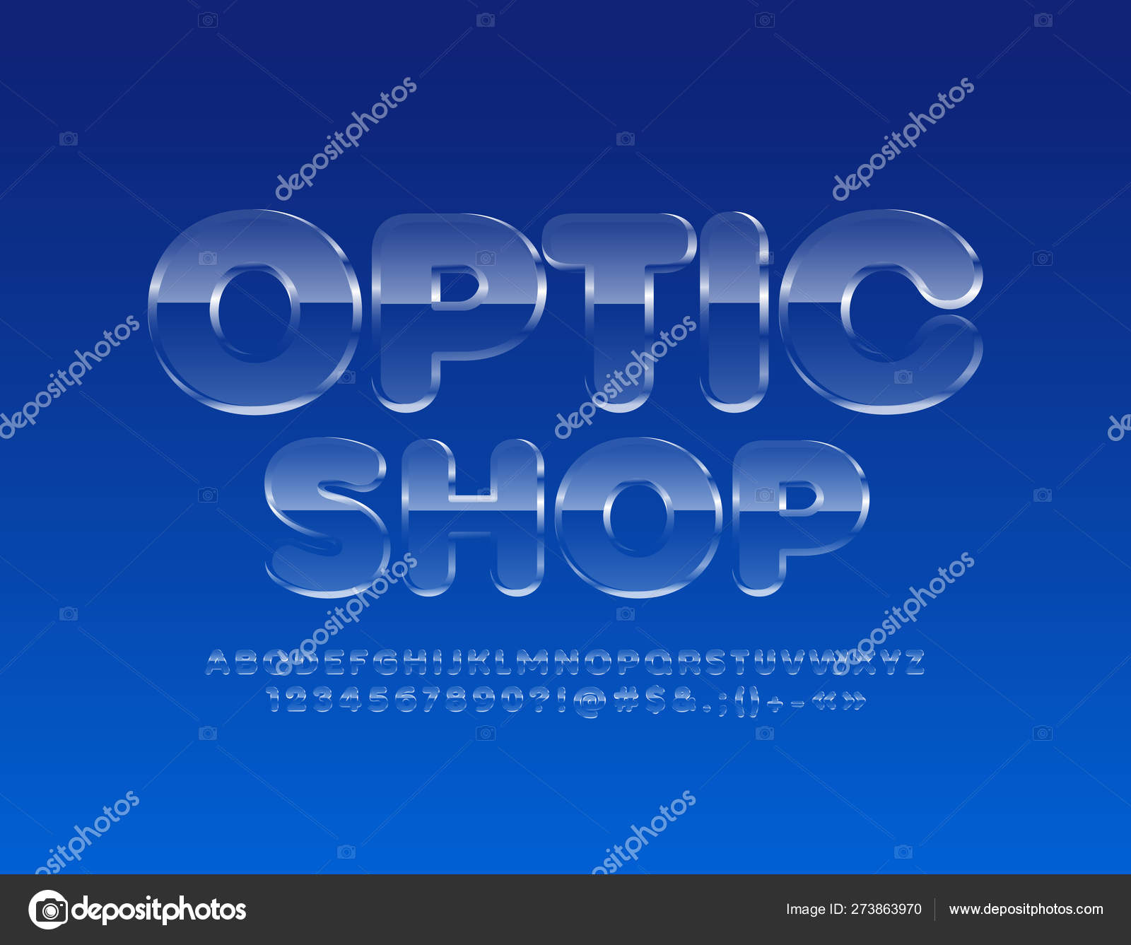 Vector Modern Logo Optic Shop Glass Font Transparent Alphabet Letters ...