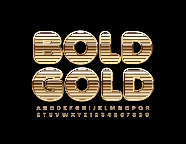 Vector Bold Green Gold Alphabet Letters Numbers Set Uppercase Font ...