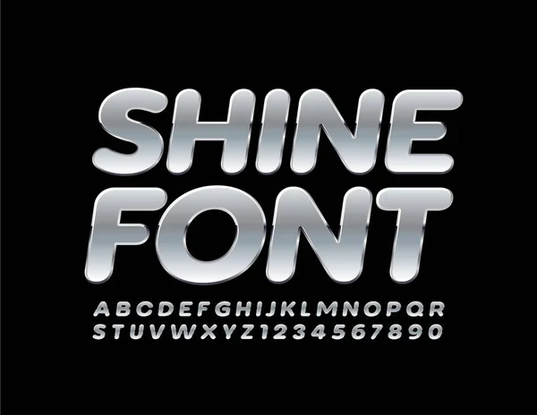 Vector Shiny Blue Font Metallic Creative Alphabet Letters Numbers Stock ...