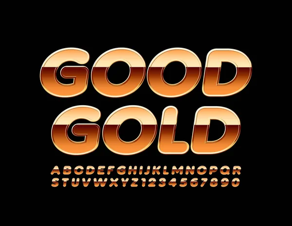 Vector Golden Font Chic Alphabet Letters Numbers Stock Vector by ...