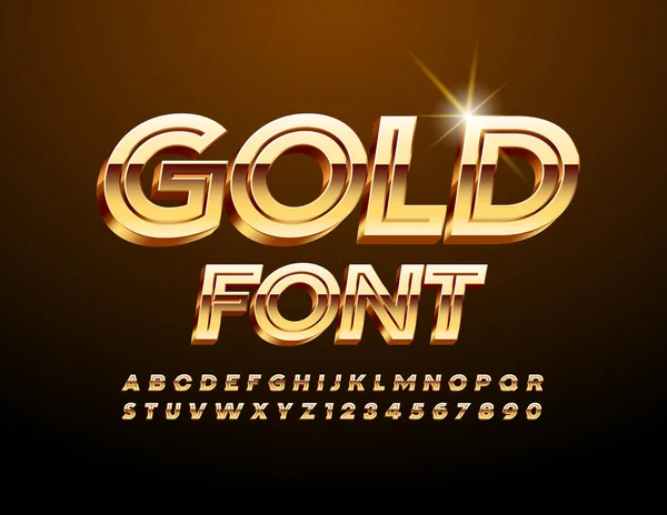 Vector Golden Font Chic Alphabet Letters Numbers Stock Vector by ...