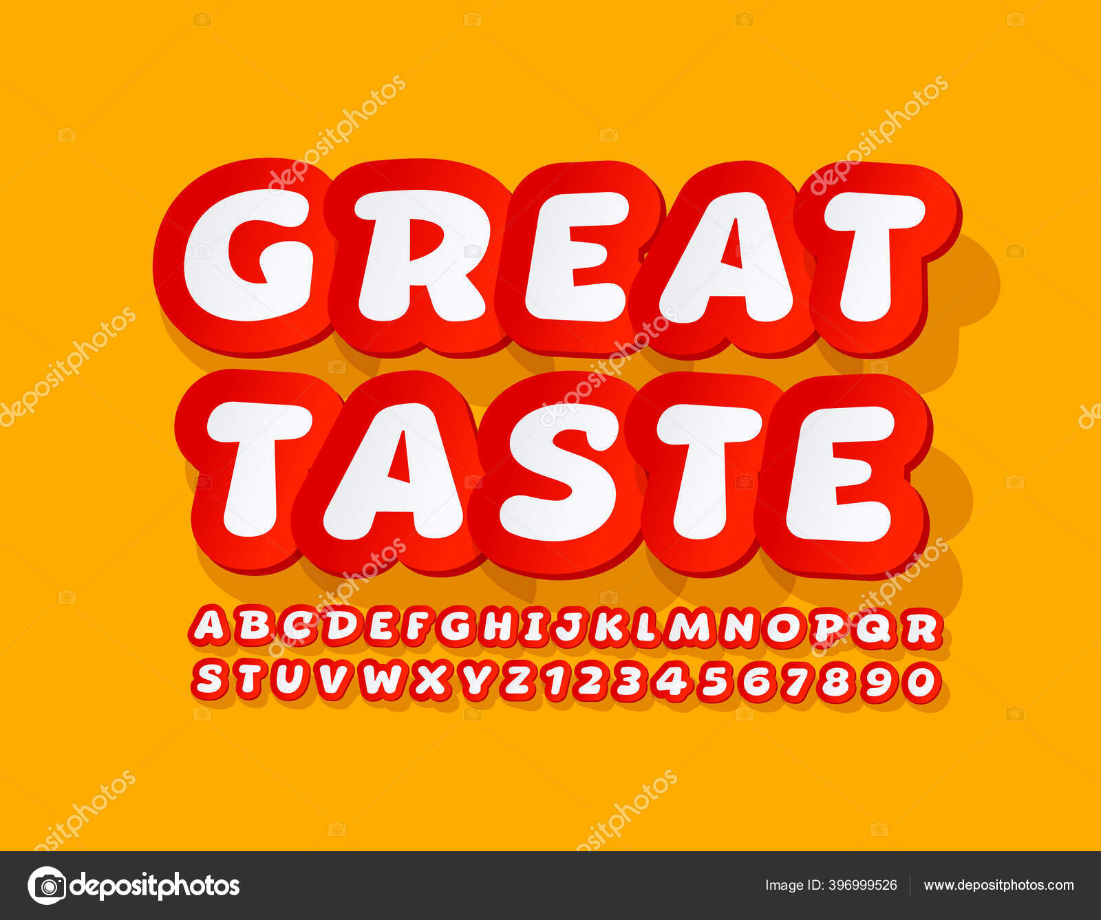 Vector Quality Sign Great Taste Bright Sticker Font Red White Stock ...
