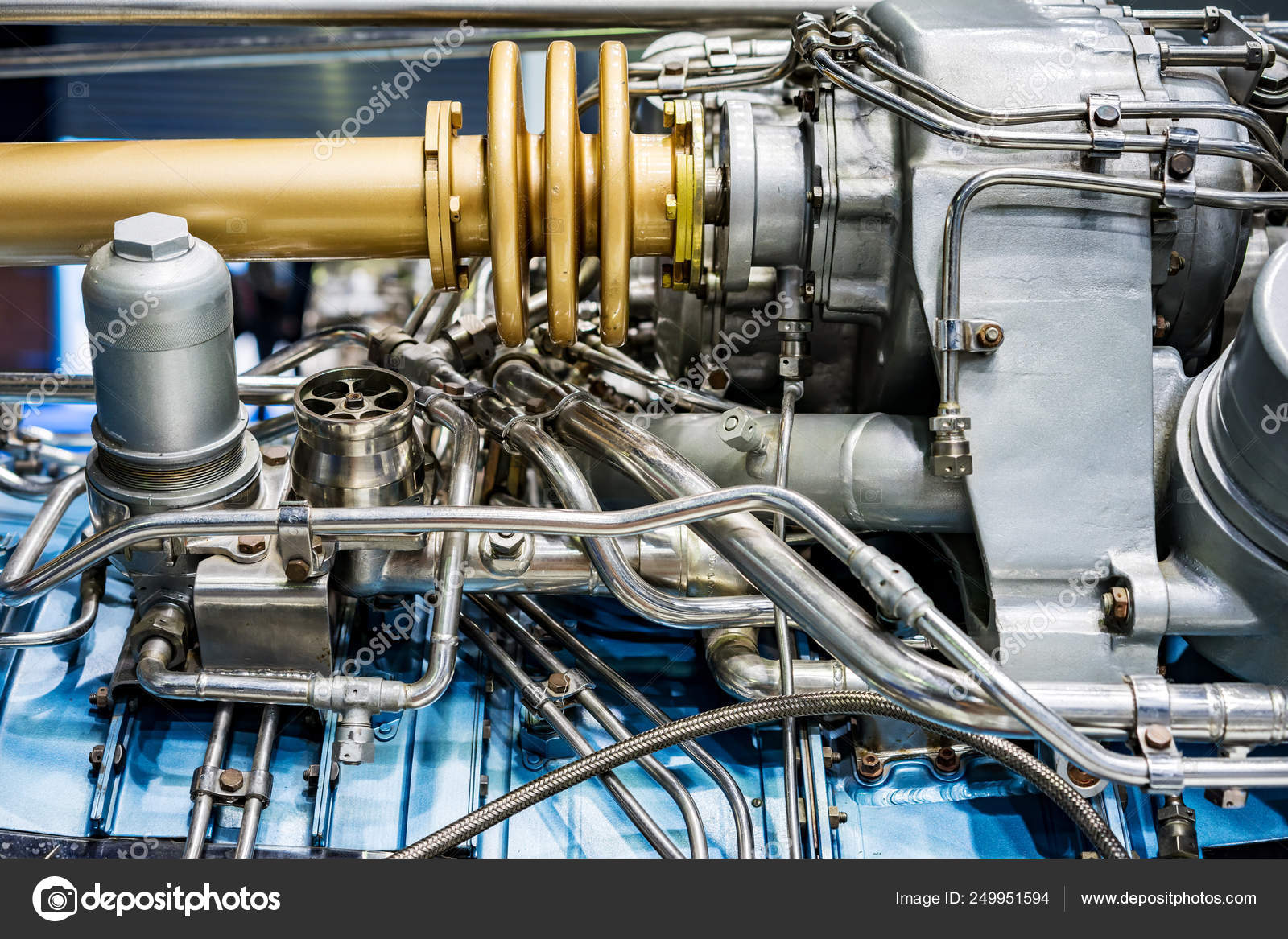 Engine technology in an airplane Stock Photo by ©maxoidos 249951594