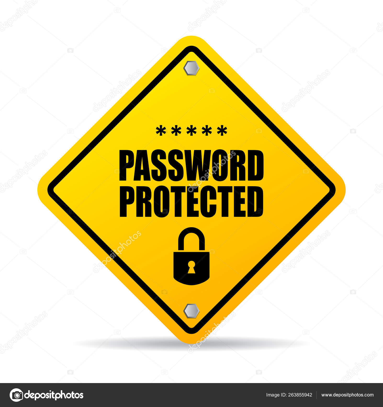 Password protected warning sign Stock Vector by ©Arcady 263855942