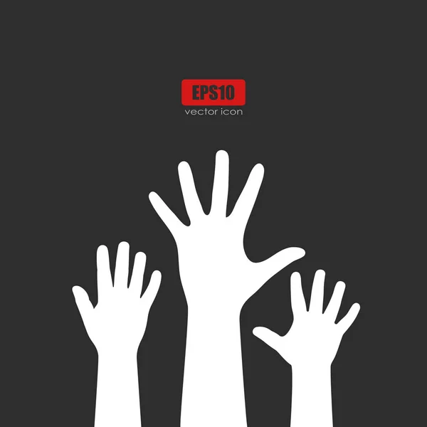 Raised human hands poster Stock Vector Image by ©Arcady #329568444