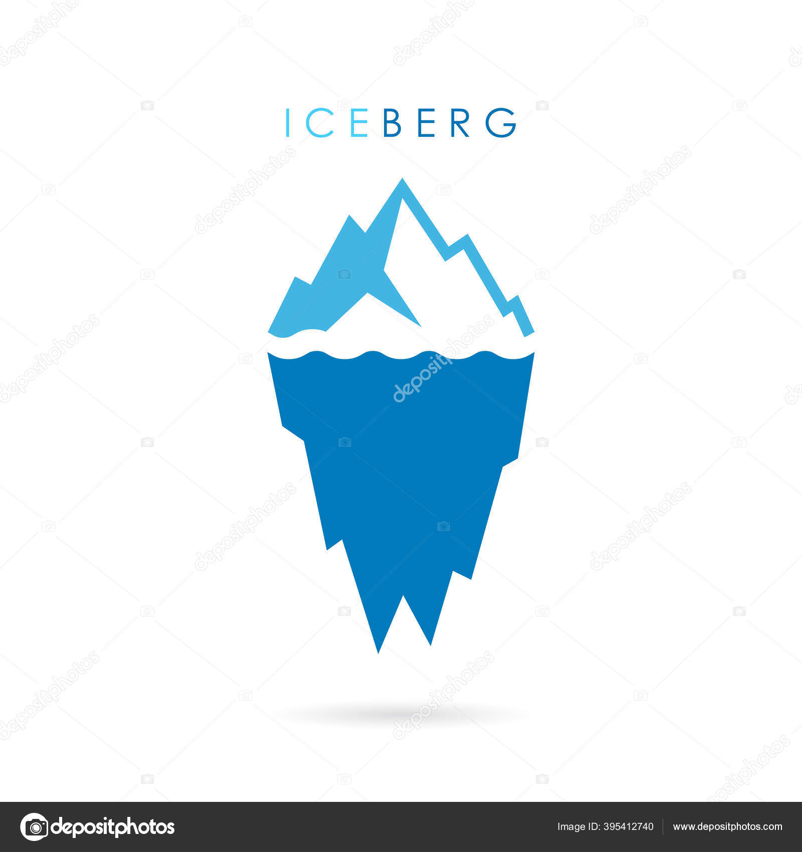 Iceberg Logo Vector Illustration Isolated White Background Stock Vector ...