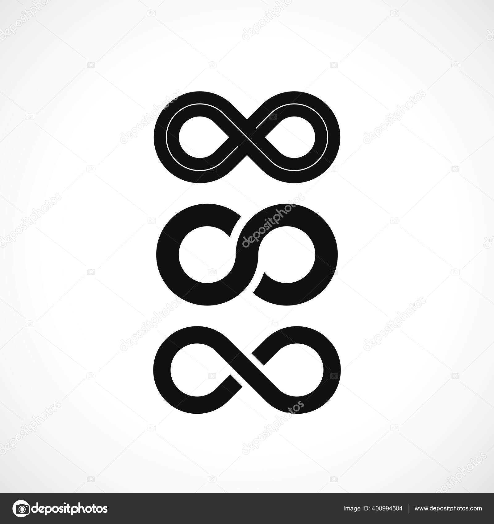 Infinity Shape Vector Icons Isolated White Background Stock Vector by ...