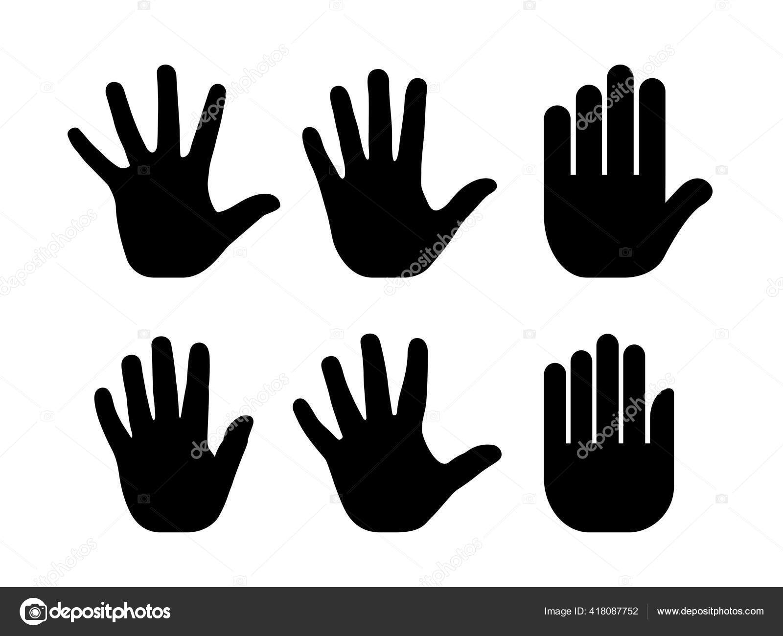 Siluetas Palma Humana Abierta Vector de stock #418087752 de ©Arcady