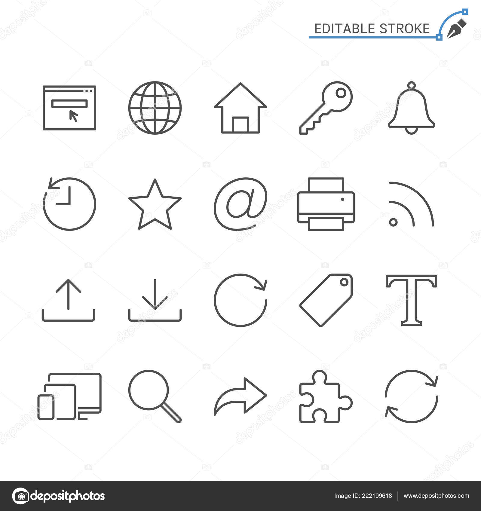 Web Line Icons Editable Stroke Pixel Perfect Stock Vector Image by ...