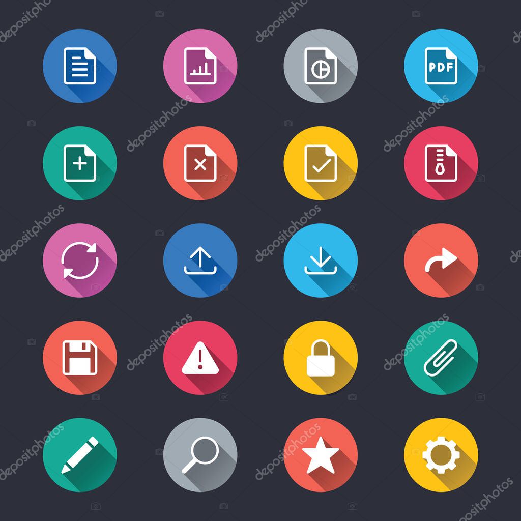 Documento iconos de color simples 2023