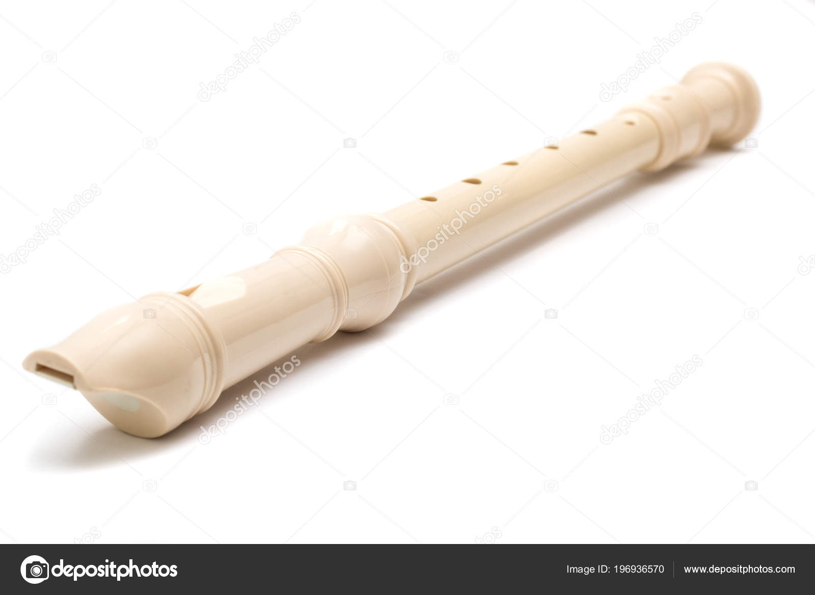 Yellow Flute Block White Background Musical Instrument Isolate — Stock ...