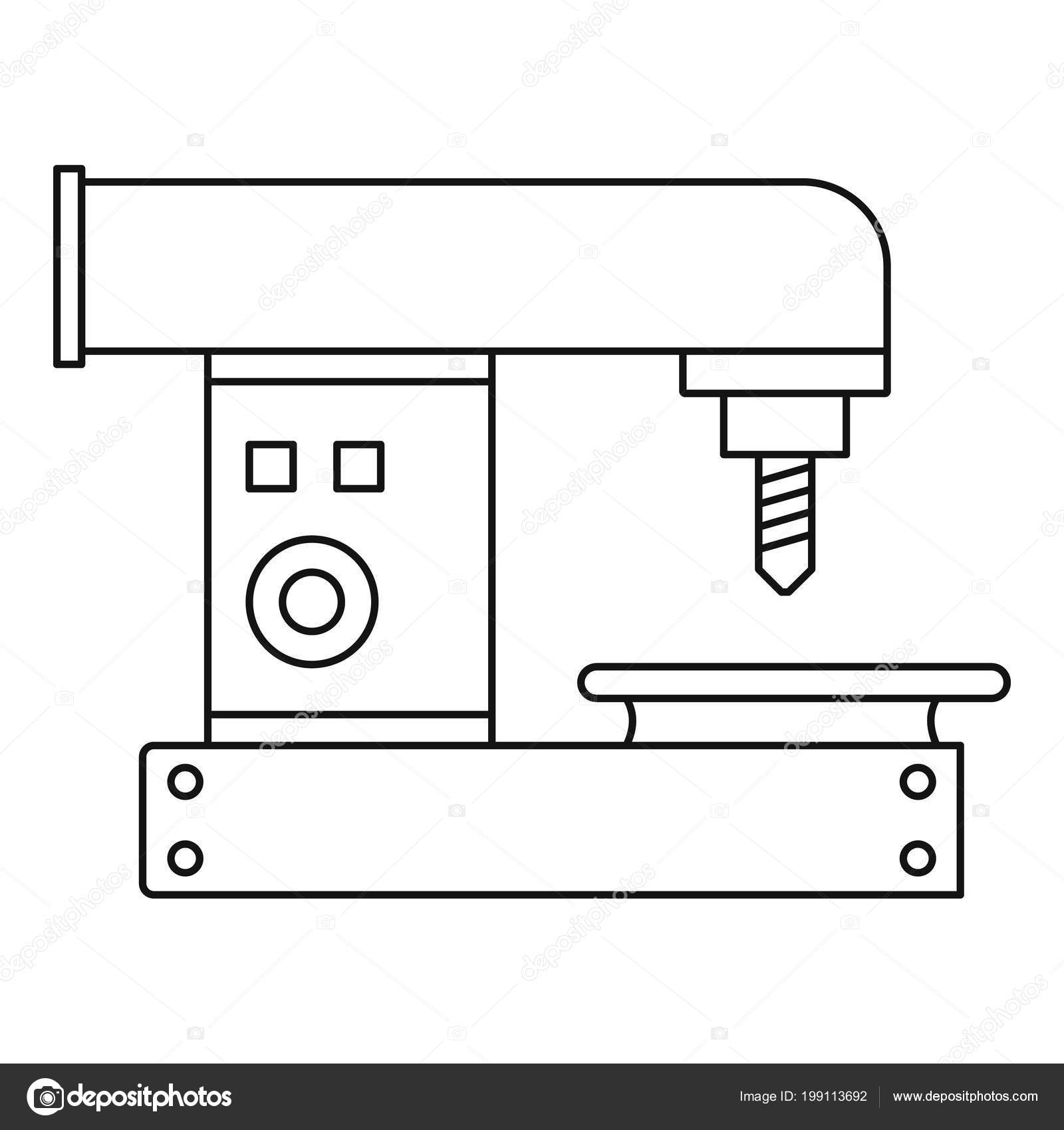 Drilling machine icon, outline style Stock Vector by ©ylivdesign 199113692