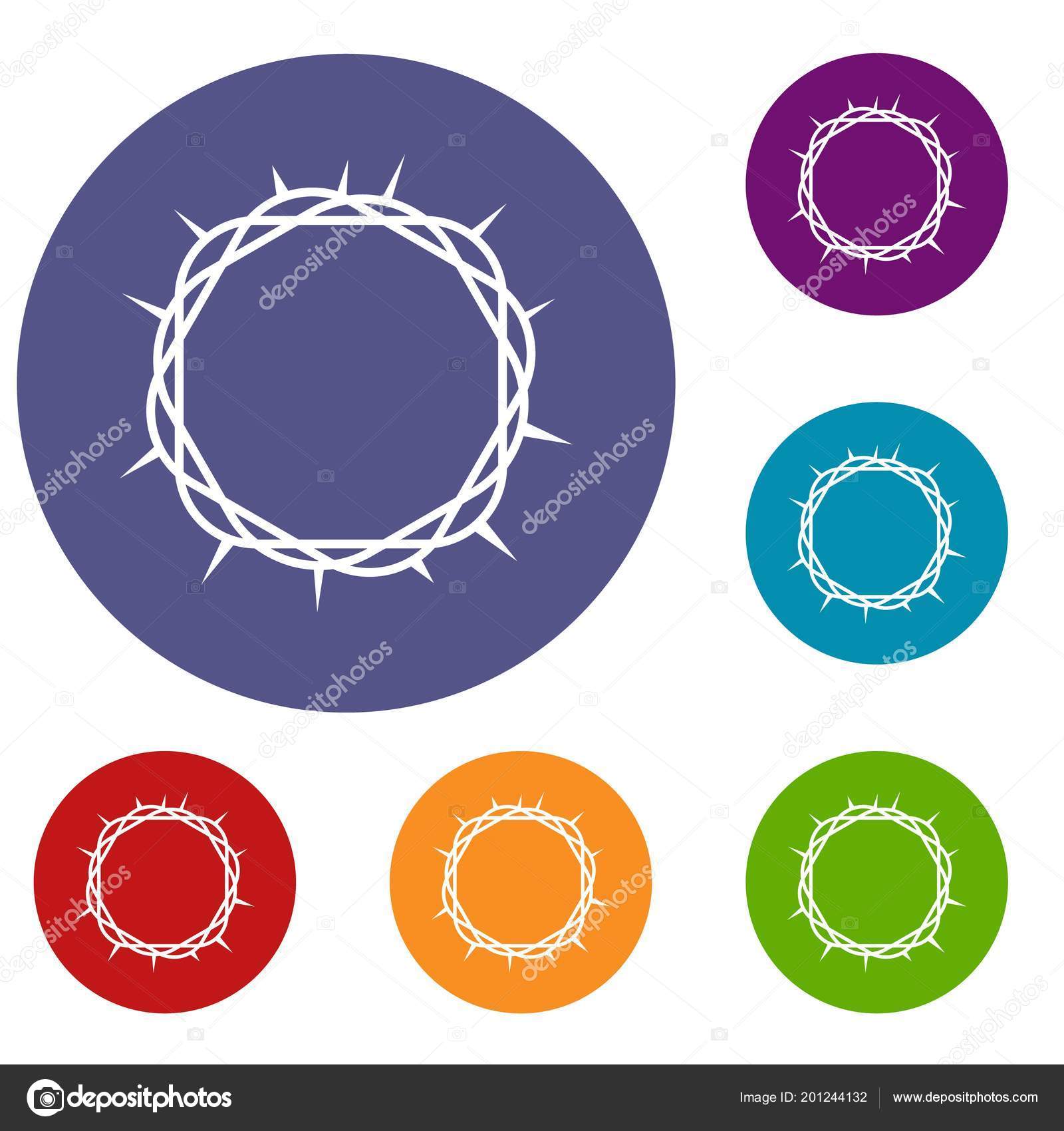 Crown of thorns icons set Stock Vector Image by ©ylivdesign #201244132