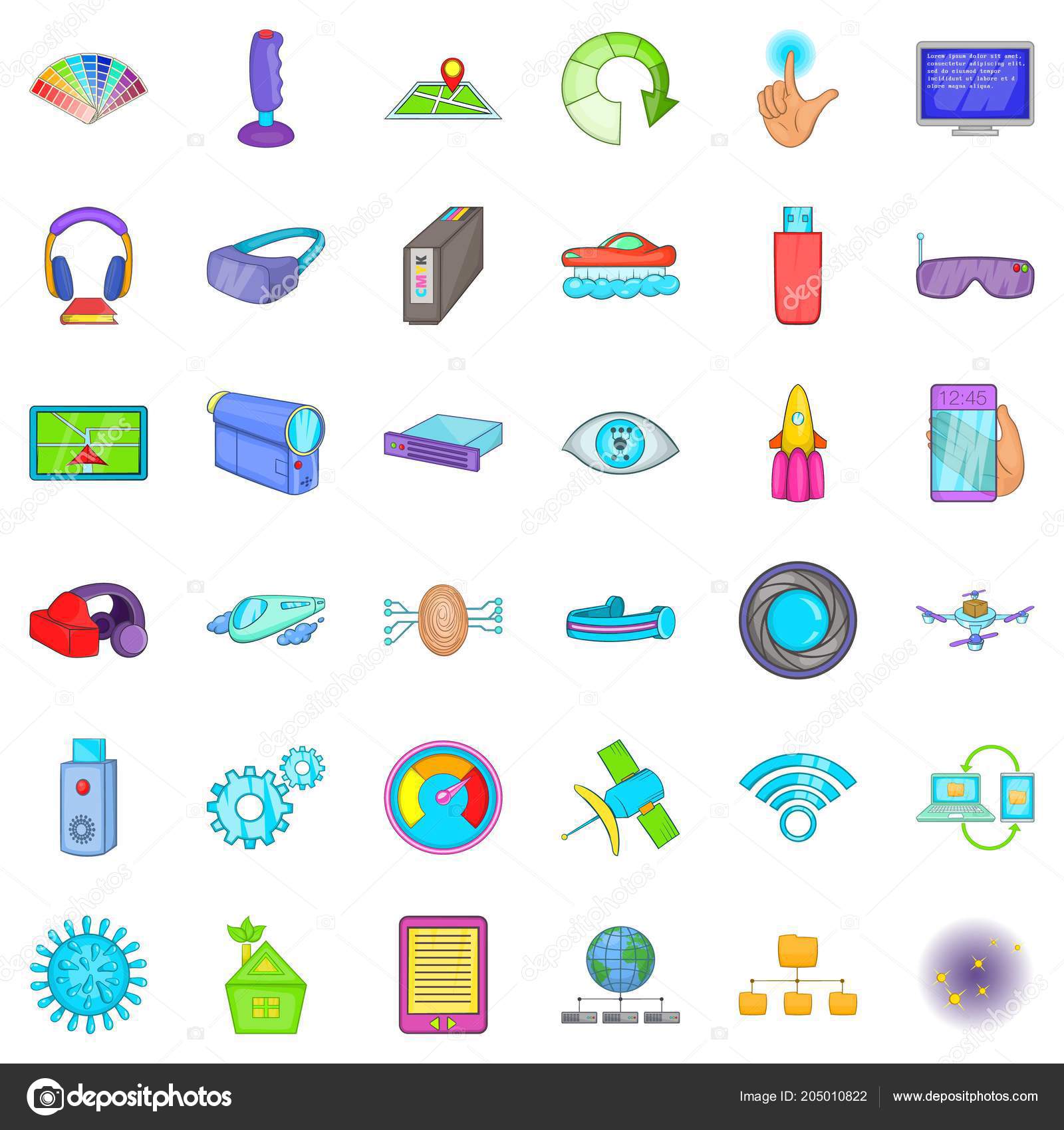 Network technology icons set, cartoon style Stock Vector by ©ylivdesign ...