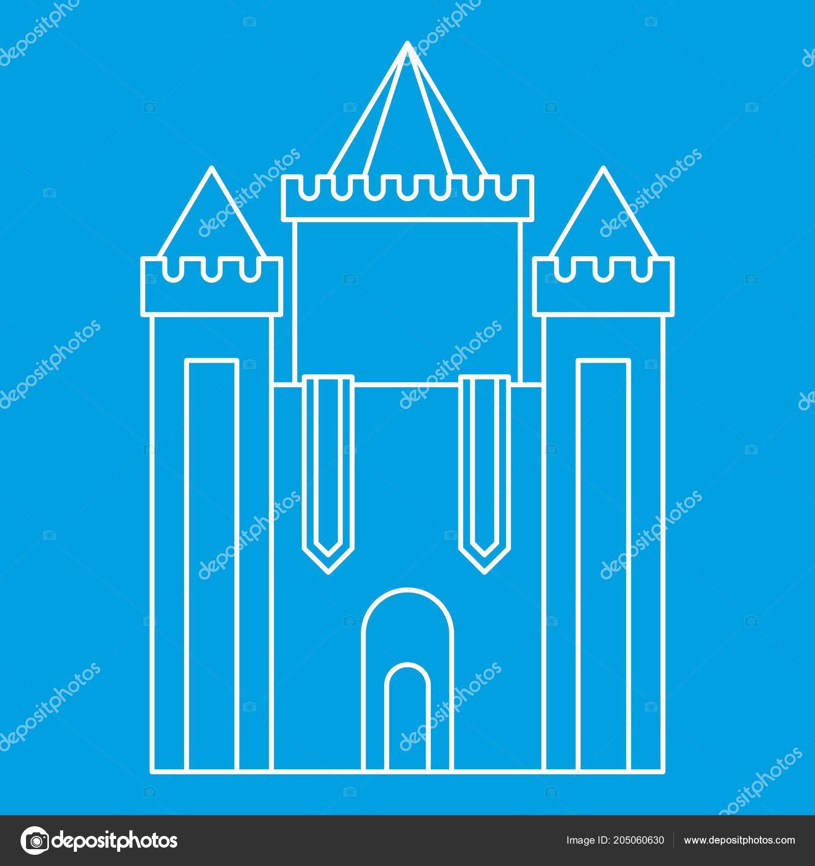 Medieval castle icon, outline style — Stock Vector © ylivdesign #205060630