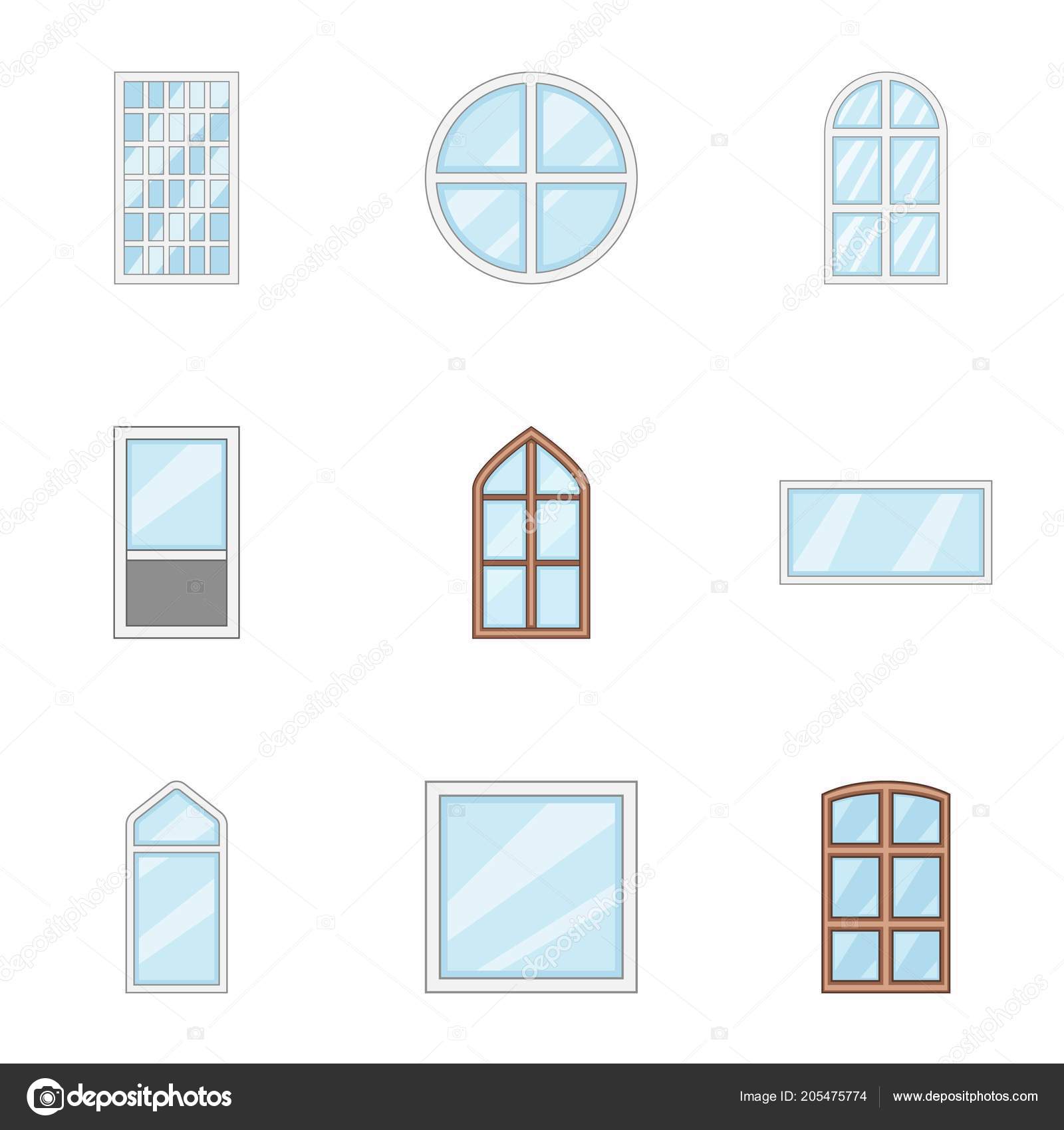 Window aperture icons set, cartoon style Stock Vector by ©ylivdesign ...