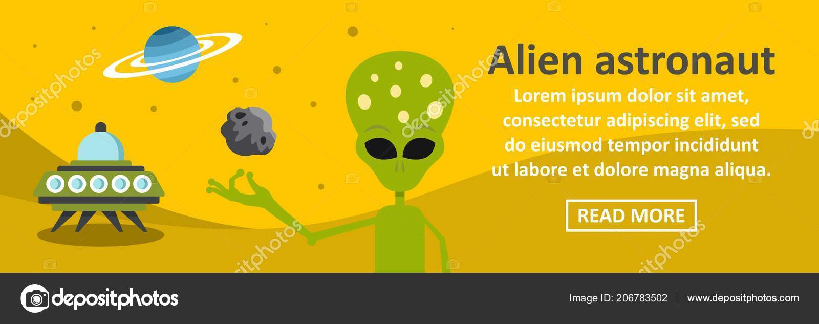 Alien astronaut banner horizontal concept Stock Vector Image by ...