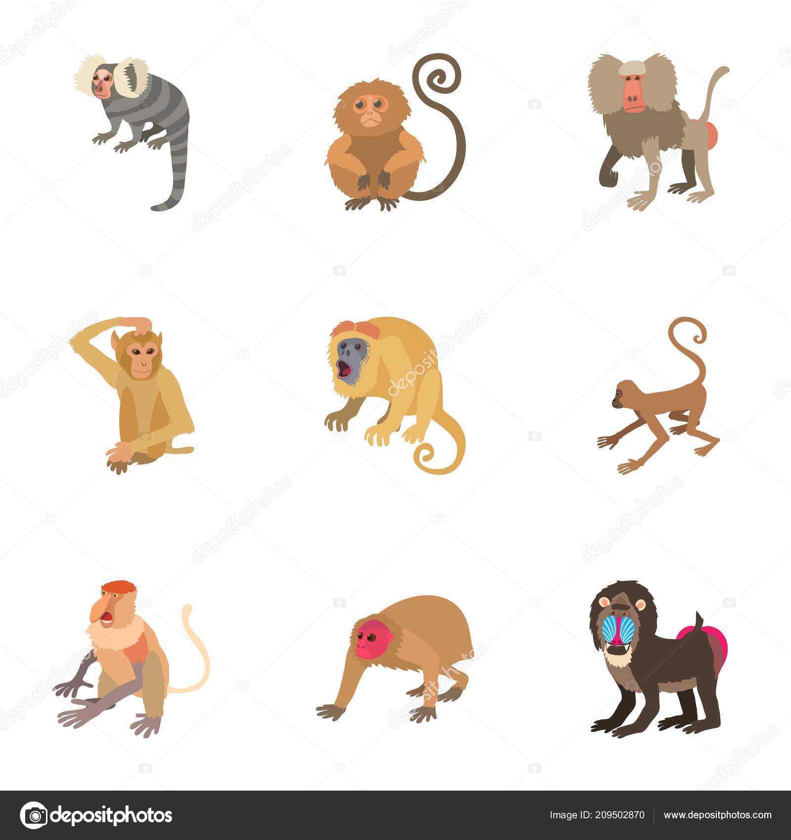 Climb the tree icons set, cartoon style Stock Vector Image by ...