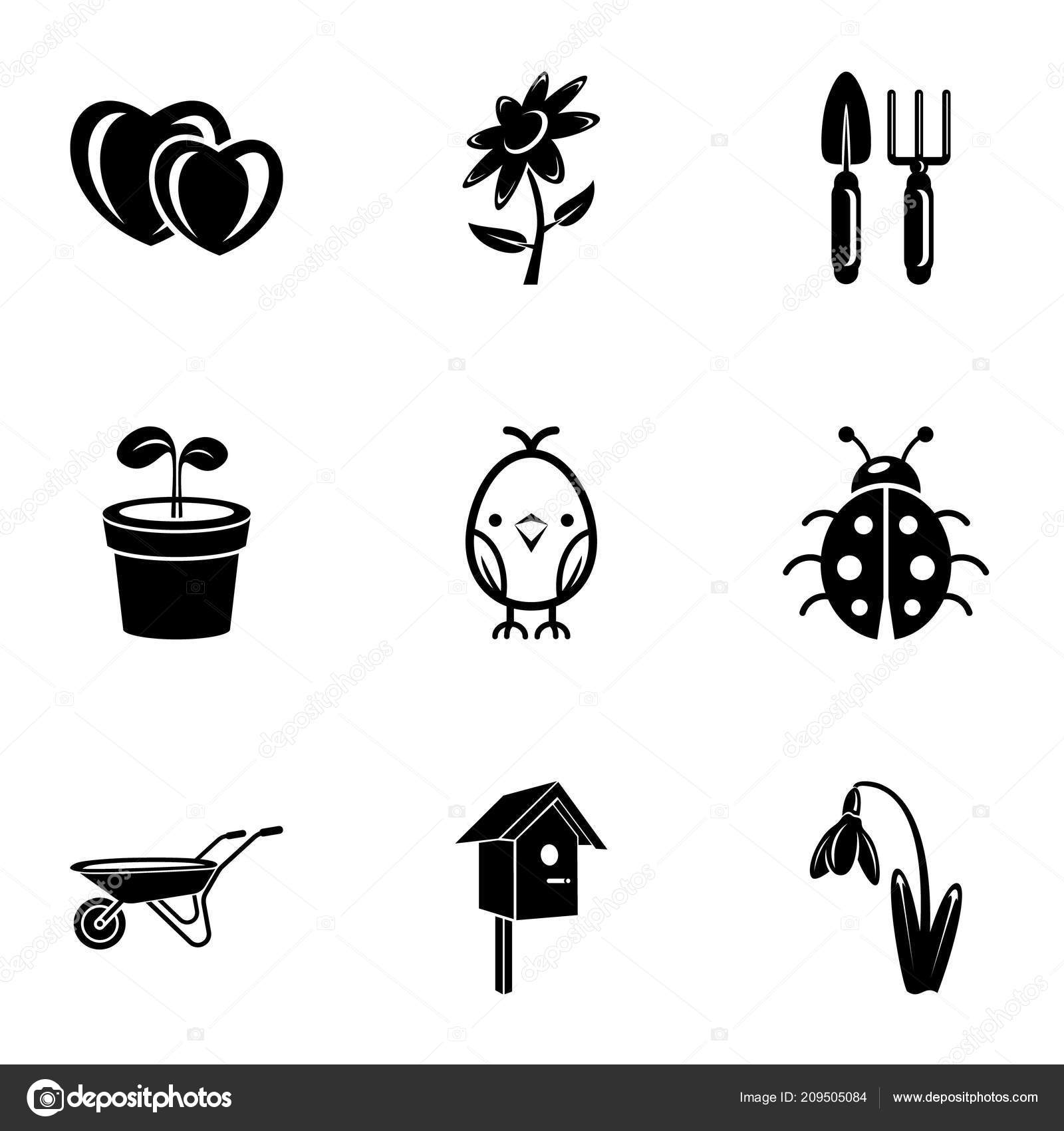 Front garden icons set, simple style Stock Vector Image by ©ylivdesign ...