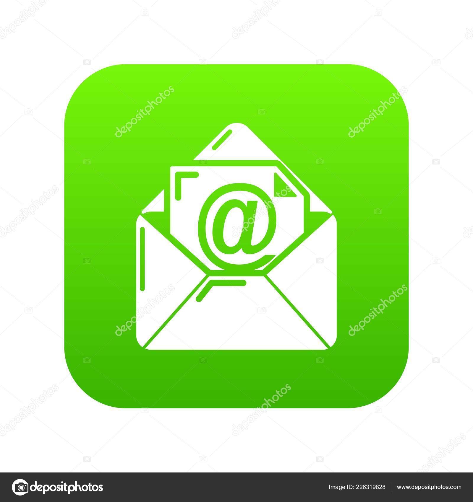 Email icon green vector Stock Vector Image by ©ylivdesign #226319828