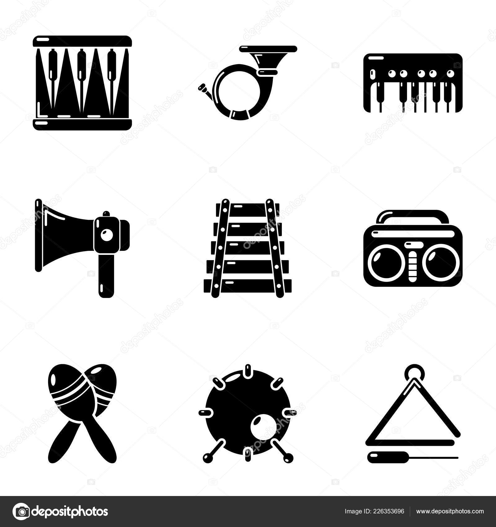 Musical composition icons set, simple style Stock Vector Image by ...