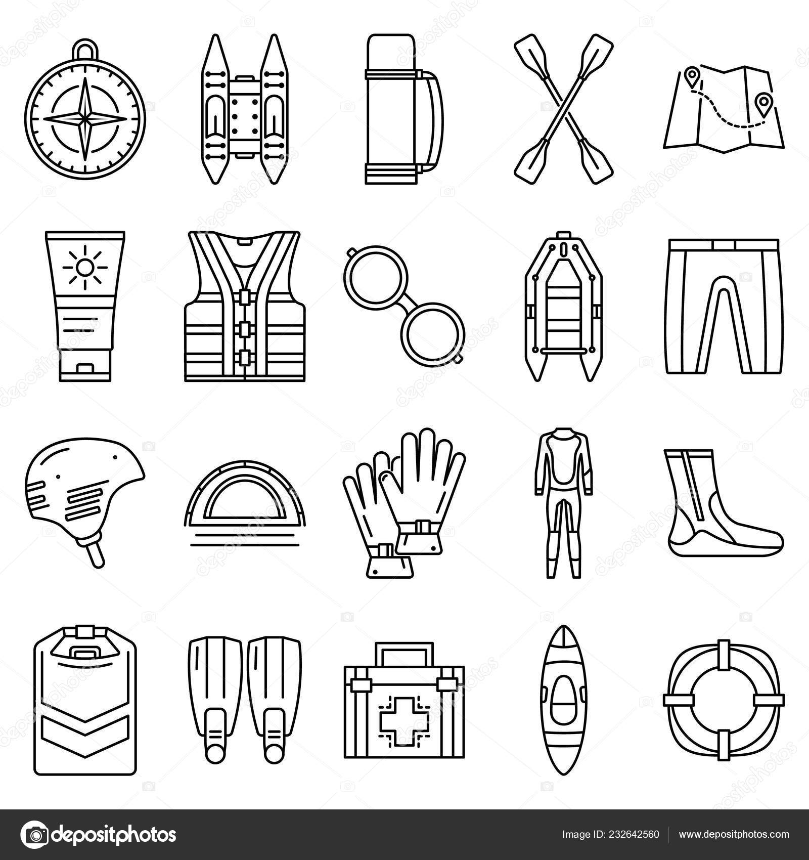 Rafting icon set, outline style Stock Vector Image by ©ylivdesign ...