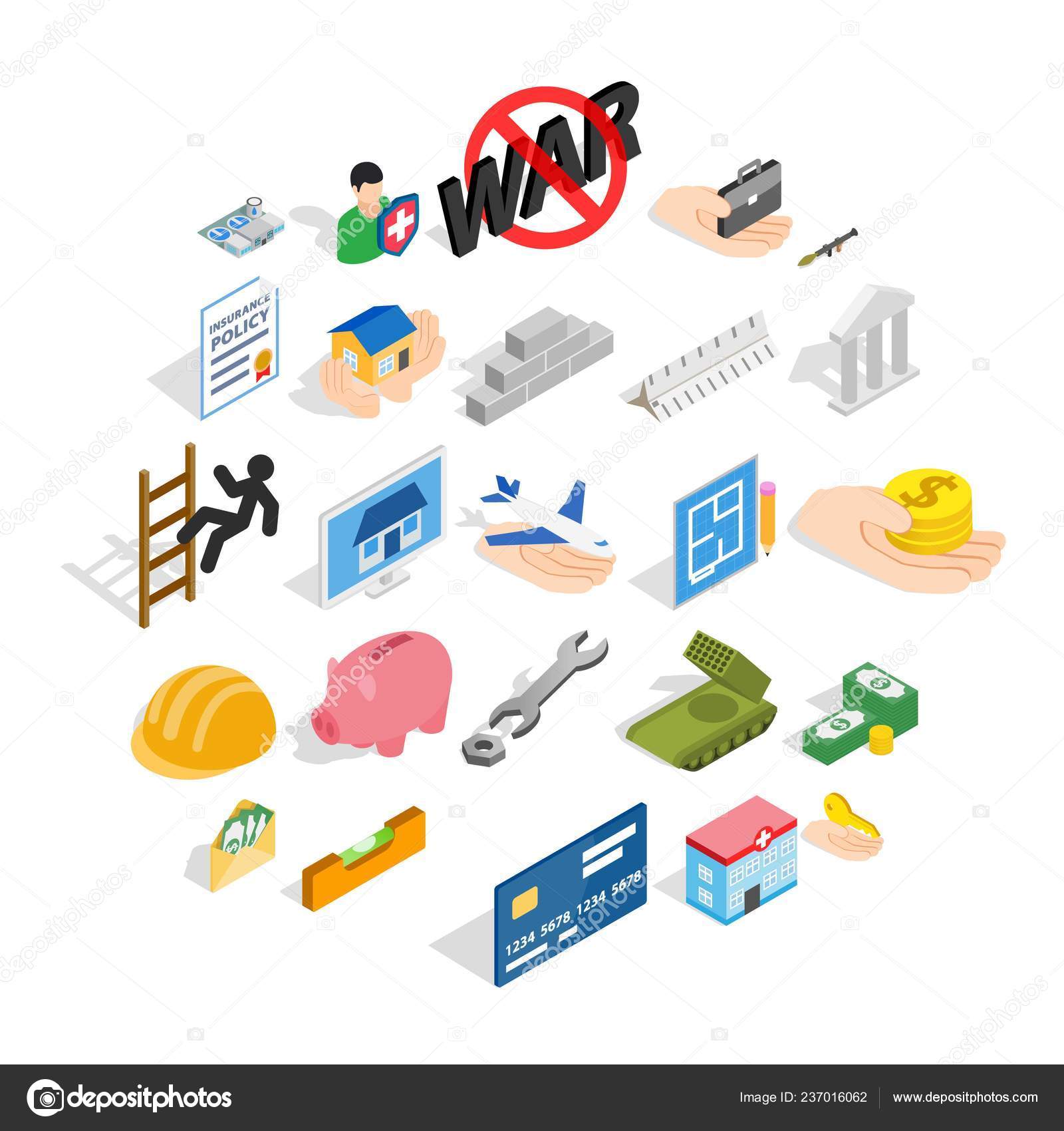 Bonanza icons set, isometric style Stock Illustration by ©ylivdesign ...