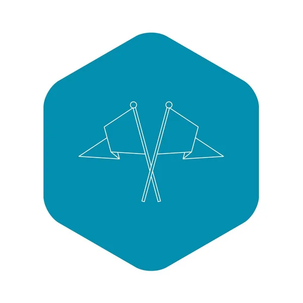 Two crossed flags icon, outline style Stock Vector Image by ©ylivdesign ...