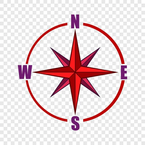 Cartoon compass rose | Red compass rose icon, cartoon style — Stock ...