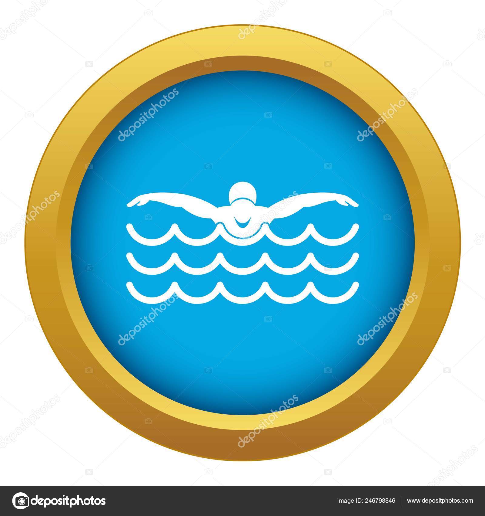 Butterfly swimmer icon blue vector isolated Stock Vector Image by ...